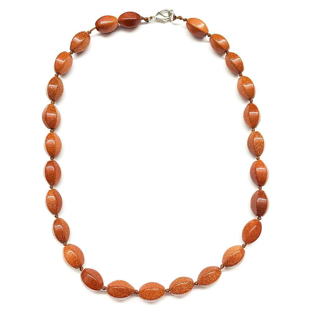 Collar De Piedra Nugguet Piedra Del Sol 10mm Crystalstone