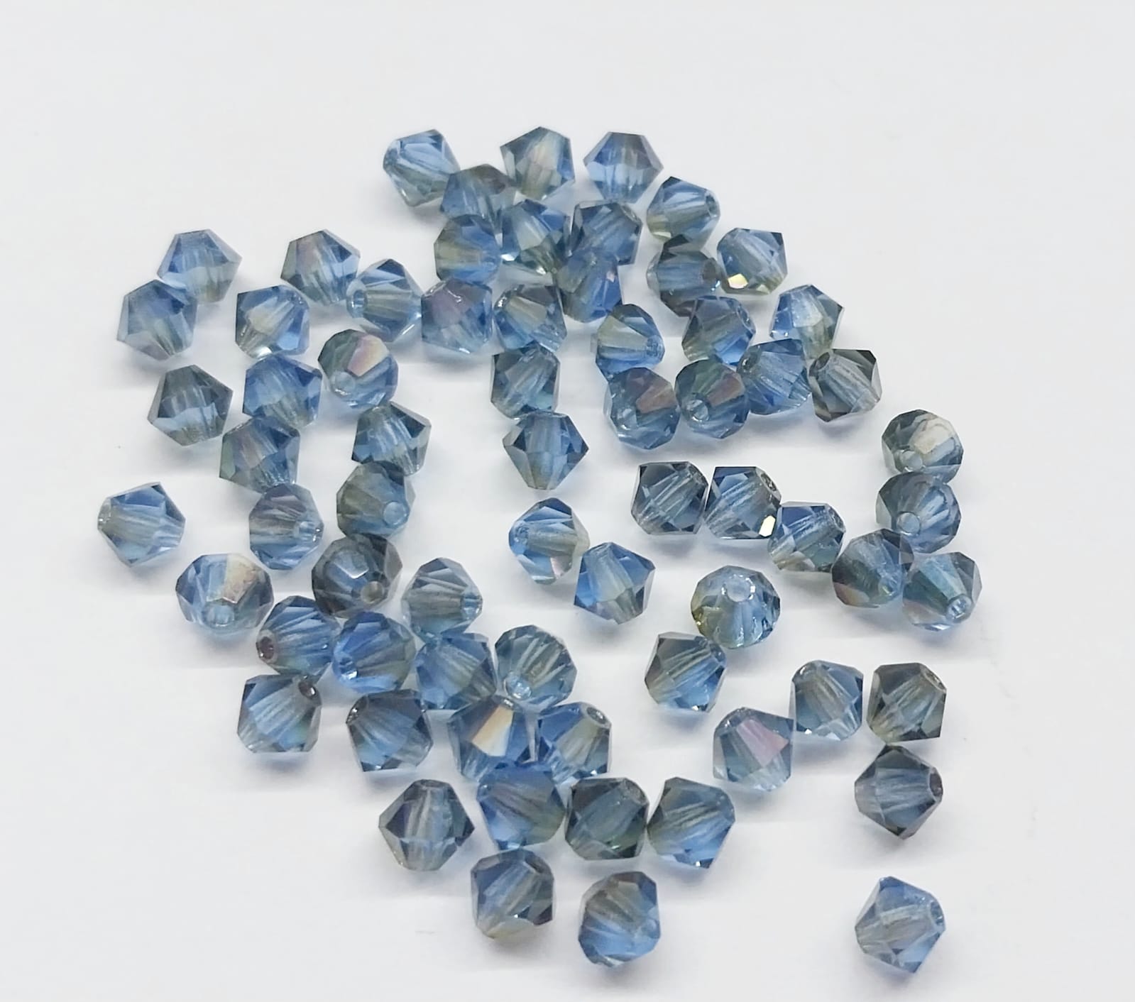 Bead Swarovski Crystals | 4mm | C3 SAT #022 | 25u | Bicolor Azul - Gri ...