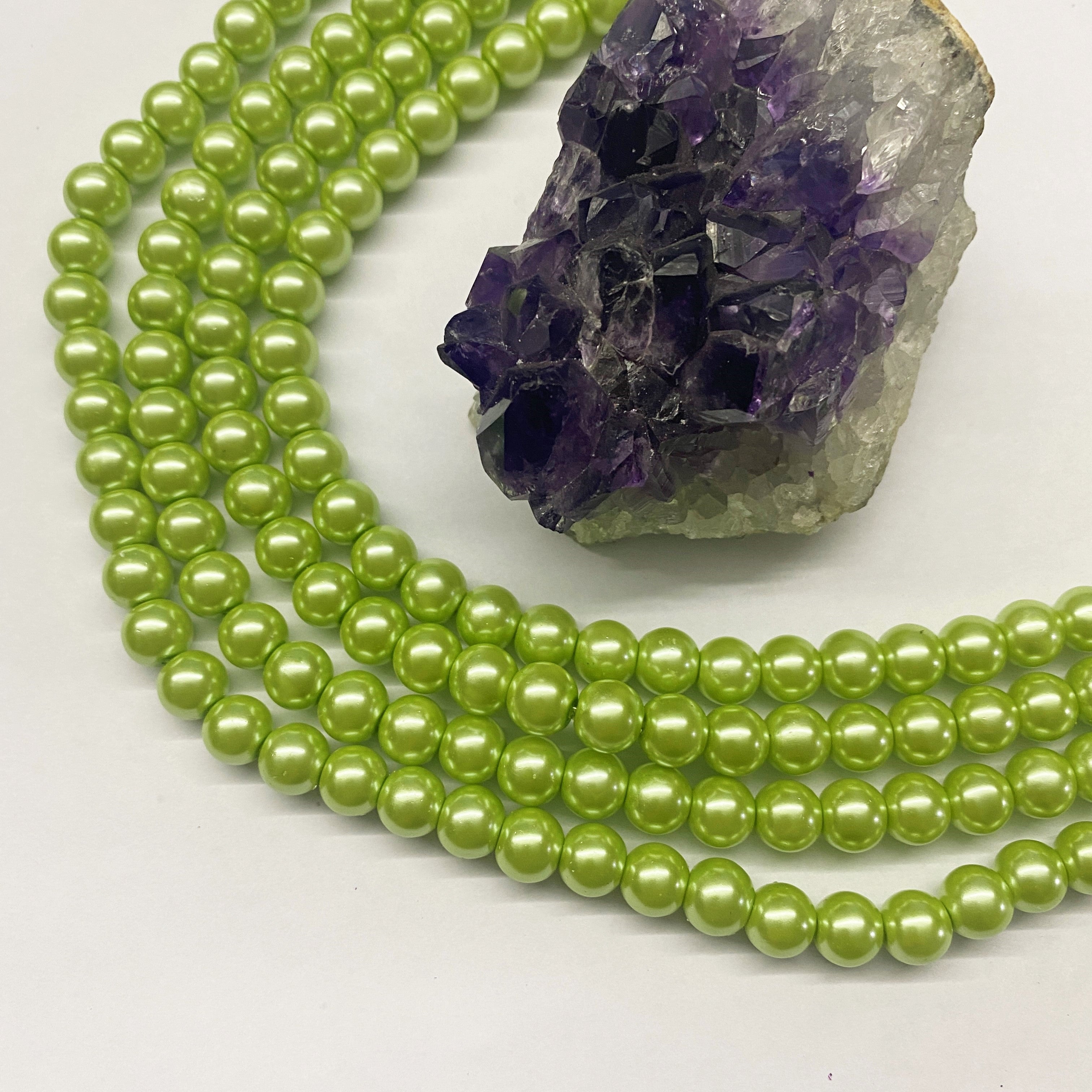 PERLA BRILLANTES | 8MM | VERDE MANZANA – CrystalStone
