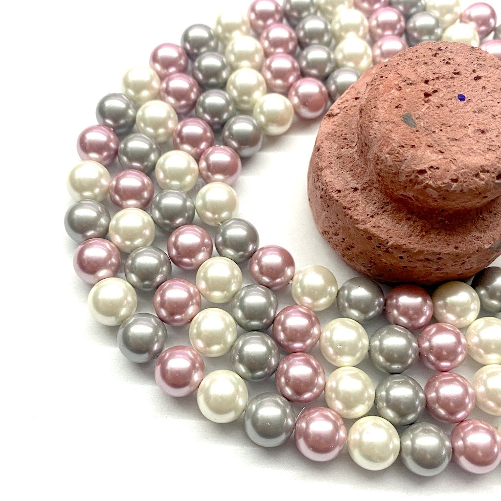 PERLA SHELL | 10MM | GRIS MALVA BLANCO – CrystalStone