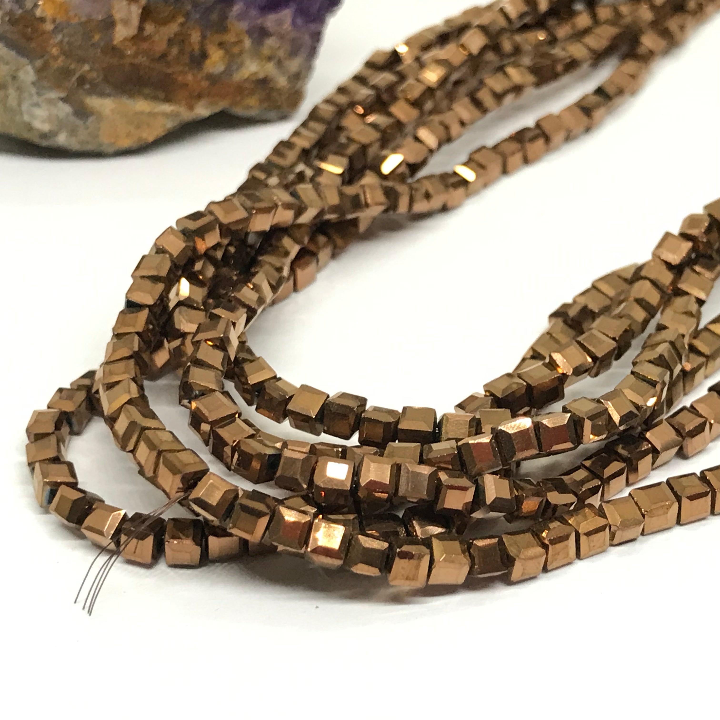 CRISTAL CUADRADO | 3X3MM | BRONCE METALIZADO – CrystalStone