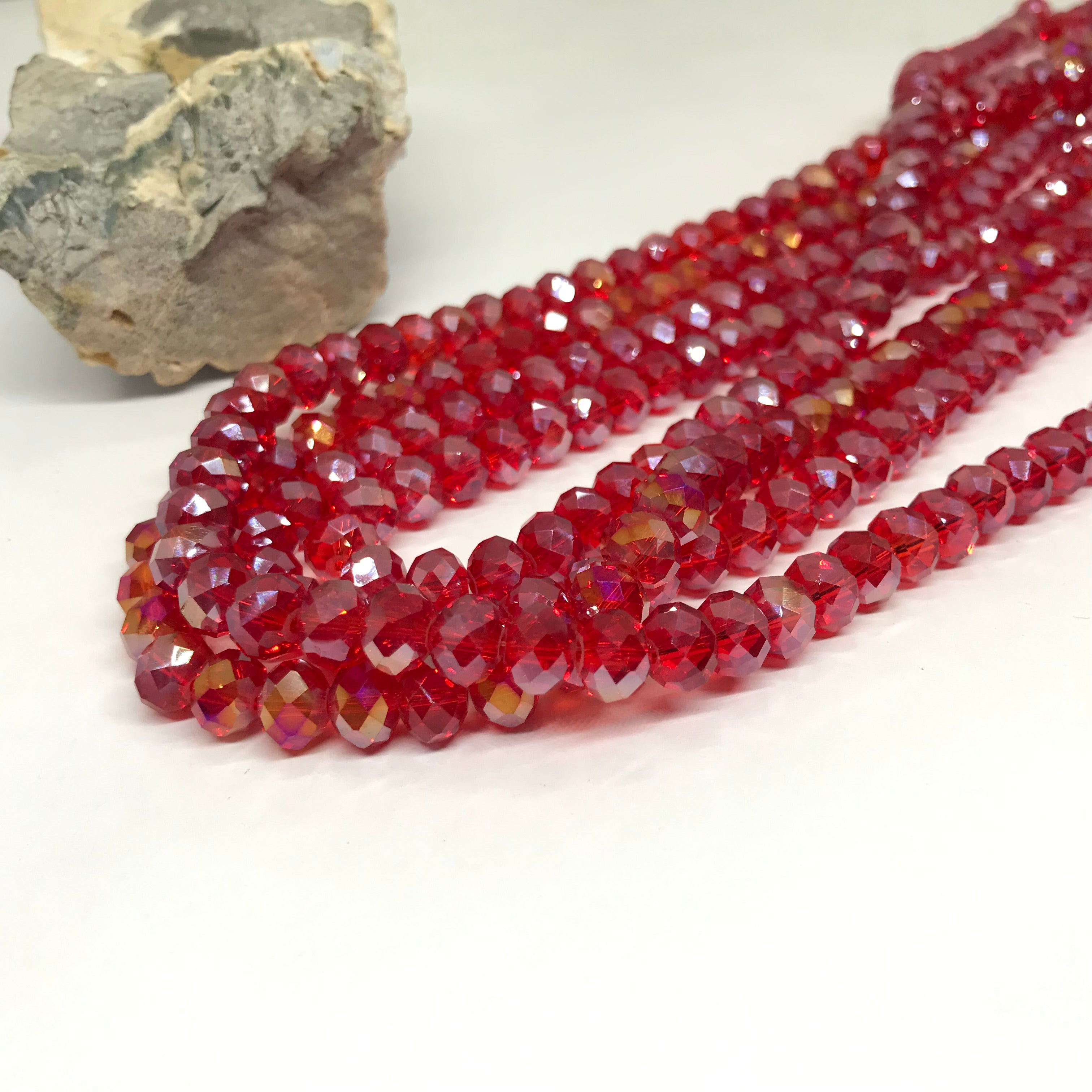 Cristal chato | 8 mm | Rojo Traslucido Tornasol 12 – CrystalStone