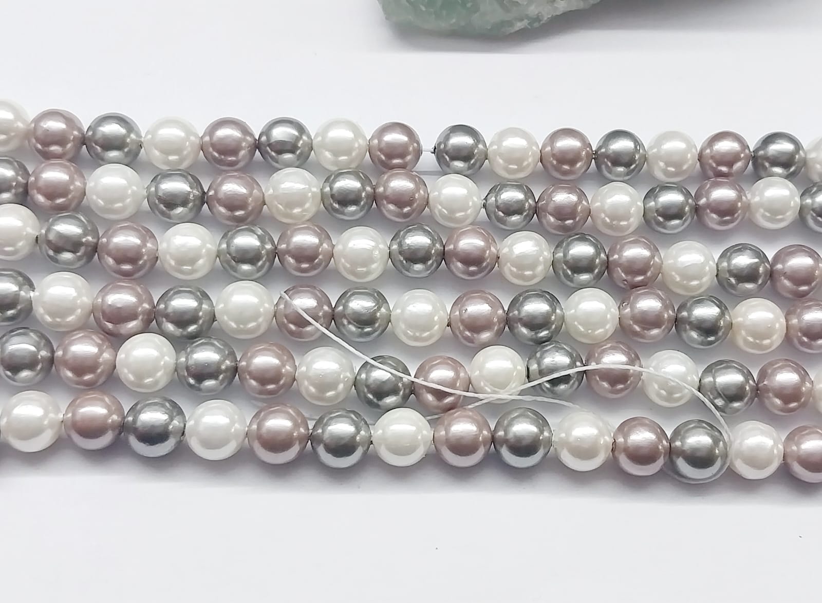 PERLA SHELL | 6MM | MIX BLANCO GRIS PALOROSA – CrystalStone