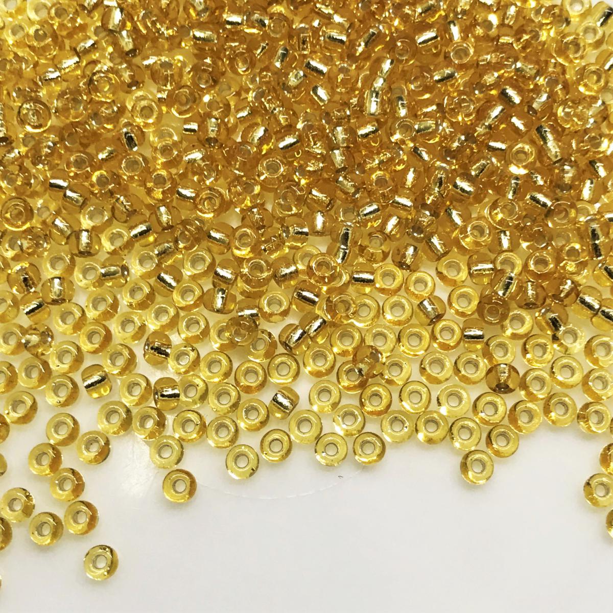 Miyuki Round Rocailles 8/0 | 3RR | Silverline Gold B | c1 – CrystalStone