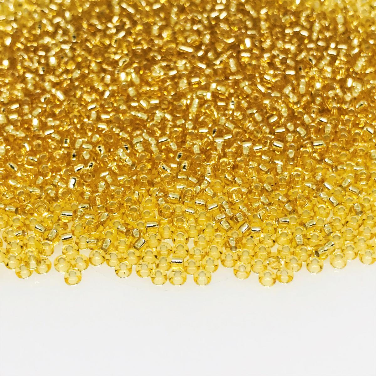 Miyuki Round Rocailles 11/0 | 3RR | Silverline Gold B – CrystalStone