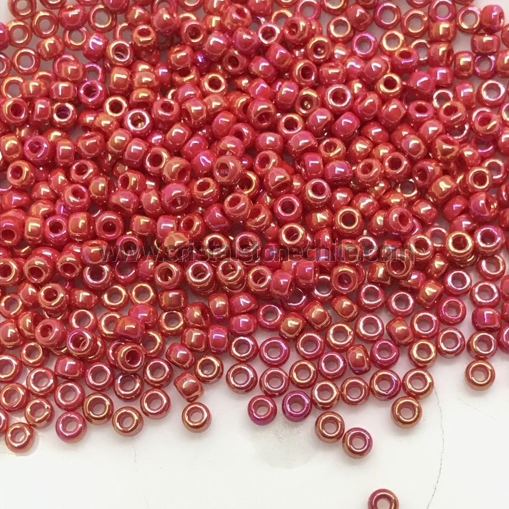 Miyuki Round Rocailles 8/0 | 476RR | Tornasol Rojo – CrystalStone