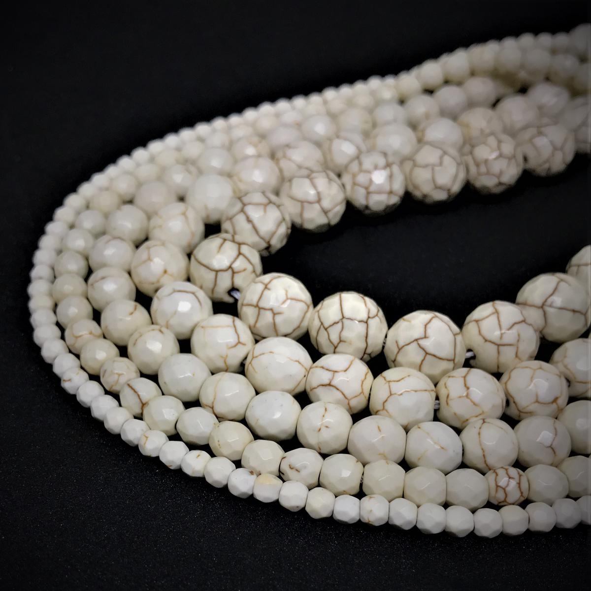 Howlita Crema Facetada | 4mm – CrystalStone