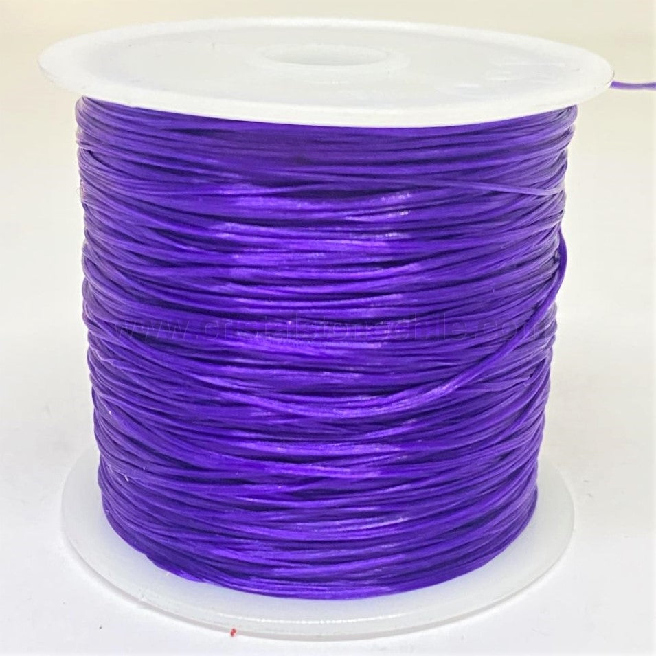 HILO ELÁSTICO PLANO | 0.5MM | 50MTRS | MORADO – CrystalStone