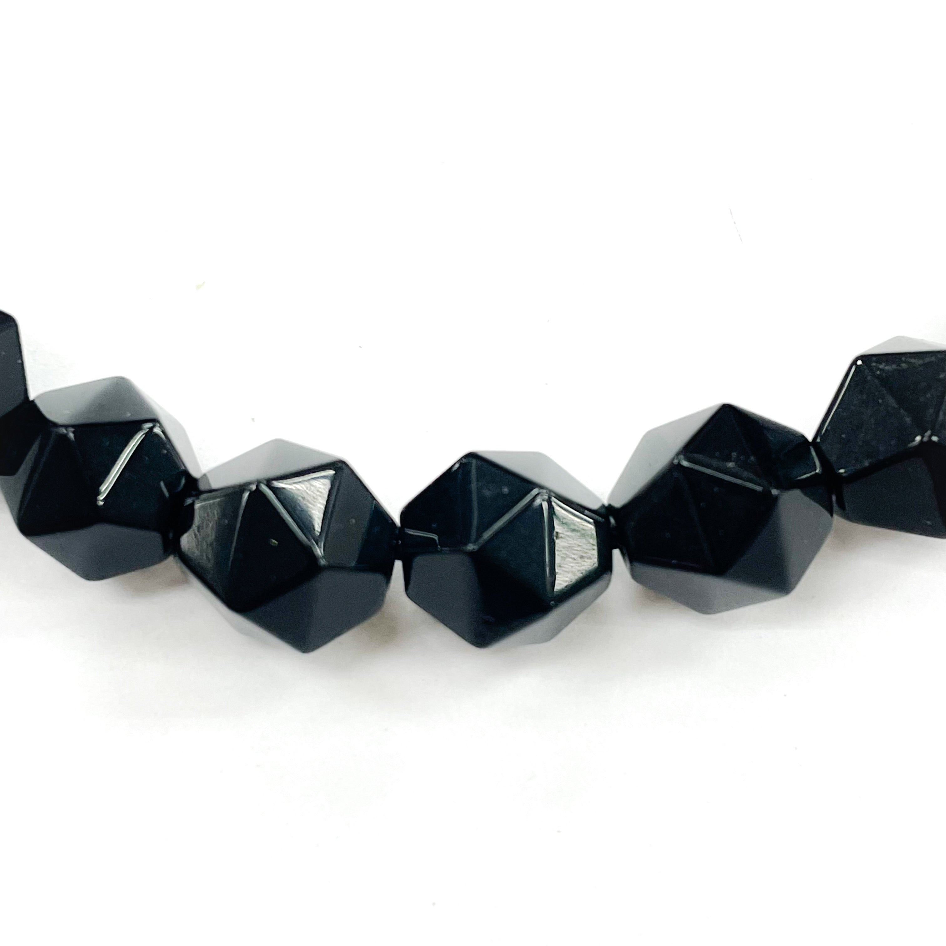 PIEDRA HEXAGONAL | 10MM | AGATA NEGRA (7-14C) – CrystalStone