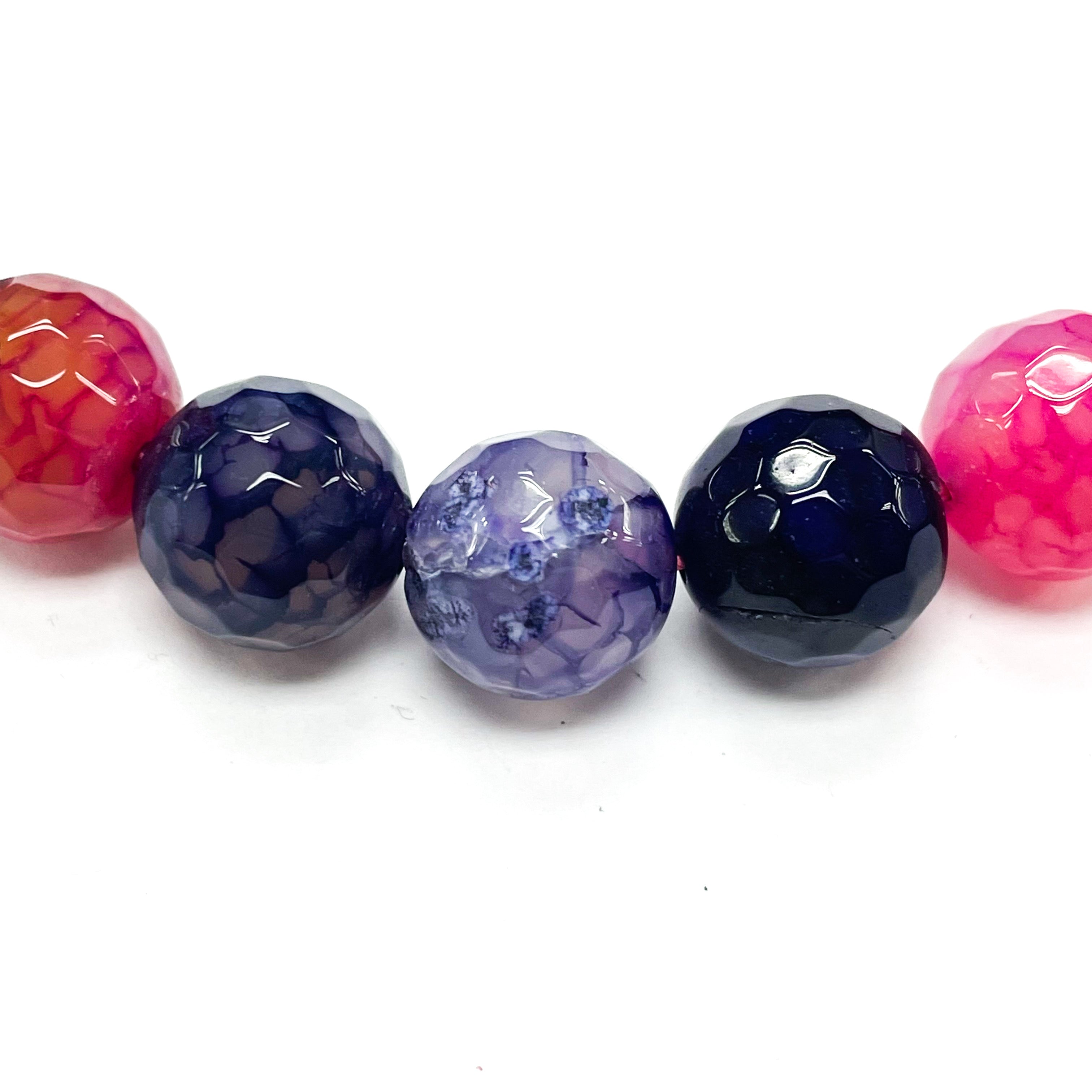 Agata Facetada | 12mm | Sandia y azul (13-23A) – CrystalStone