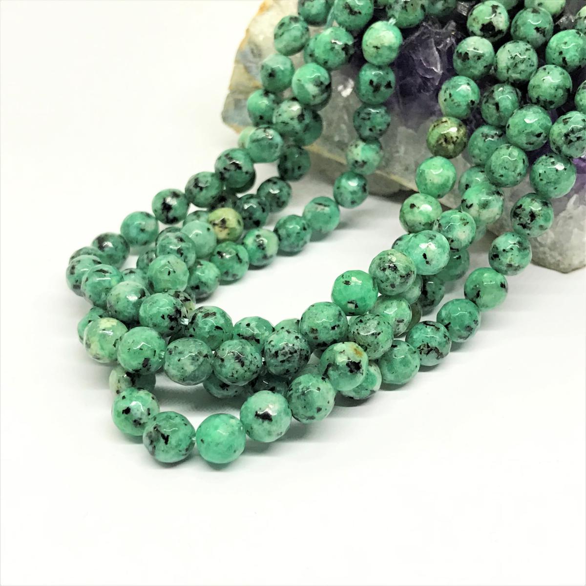 AGATA FACETADA | 6MM | VERDE MENTA JASPEADO – CrystalStone