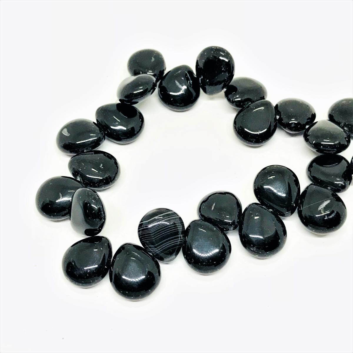 GOTA LISA | 10MM X 12MM | AGATA NEGRA – CrystalStone