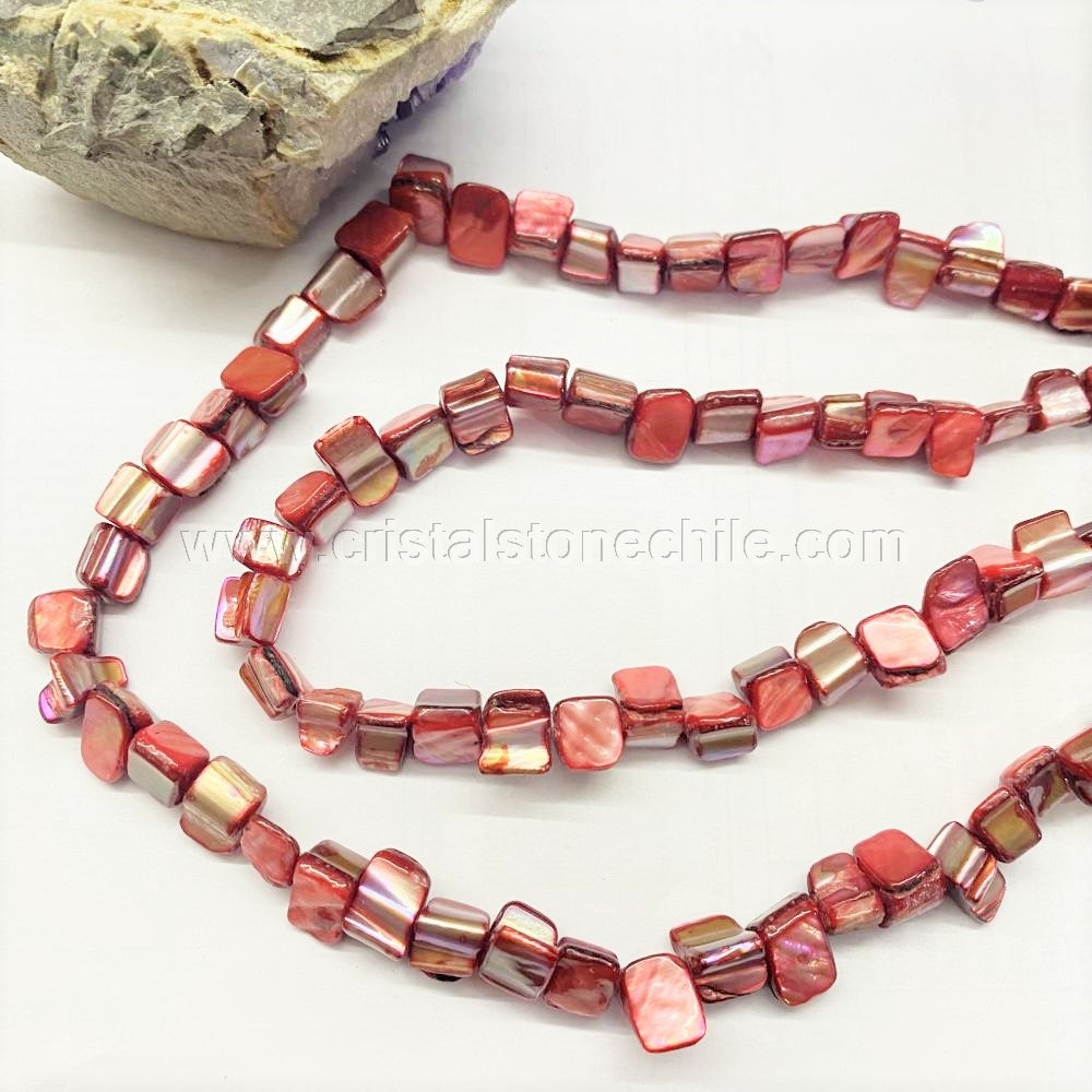 CHIP CUADRADO NACAR | ROJO (9-12W) – CrystalStone