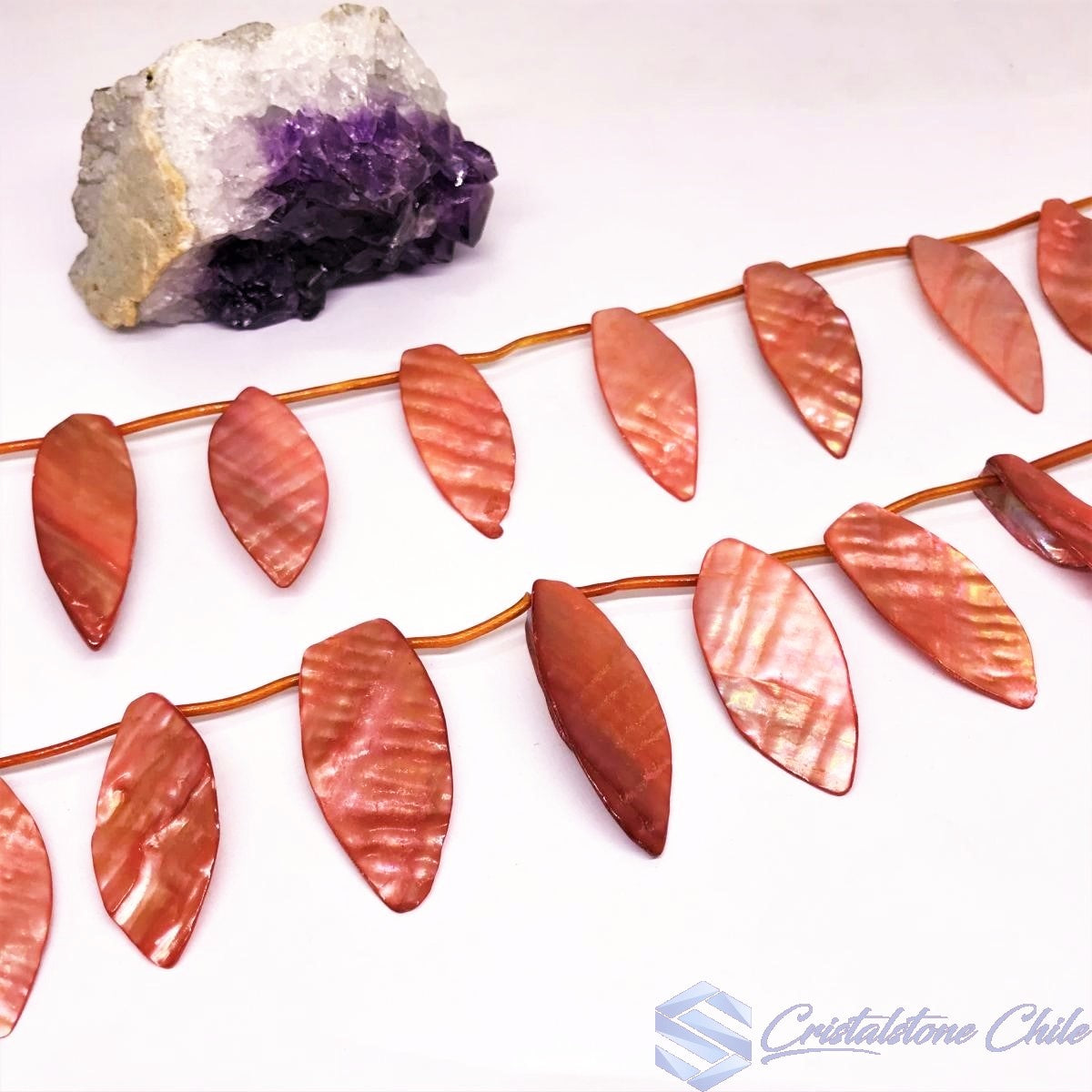 HOJAS DE NACAR | 4CM | SALMON – CrystalStone